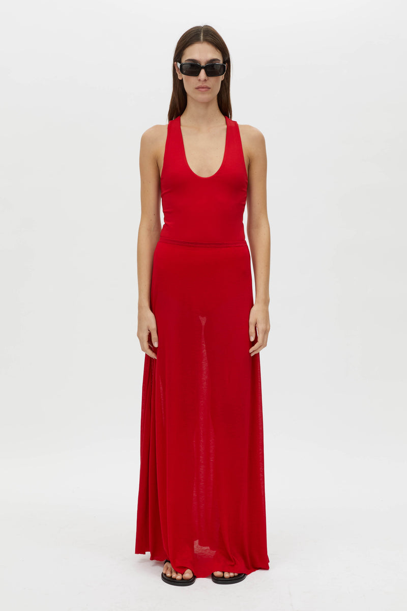 Marjorie Tencel Maxi Skirt in Ruby Red - CAMILLA AND MARC® C&M