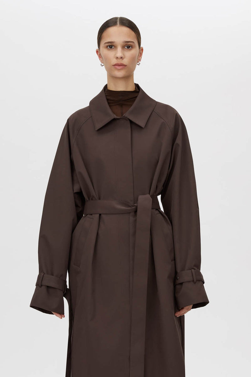 Dia Car Single-Breasted Coat in Bitter Chocolate - CAMILLA AND MARC® C&M